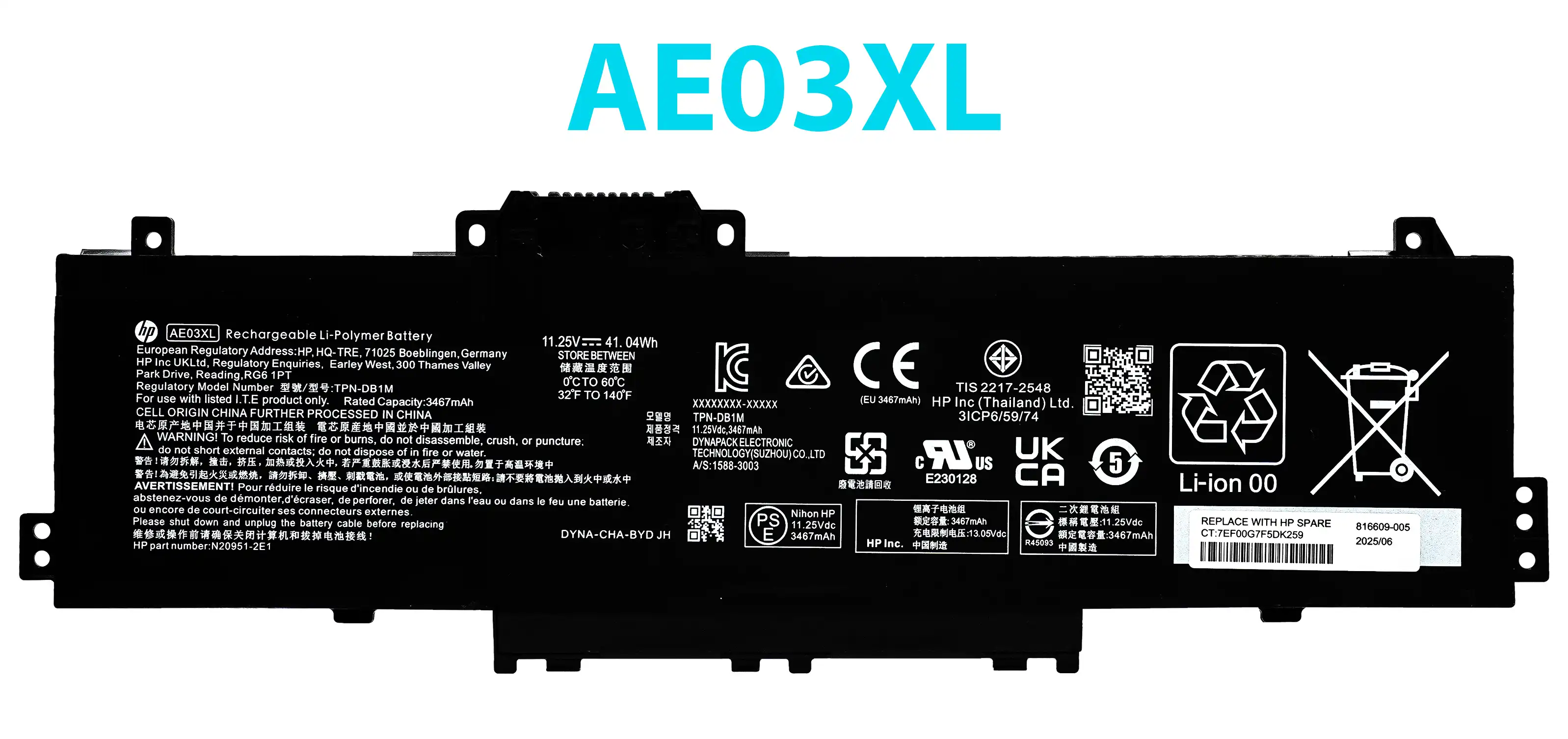 BATERIA HP AE03XL INTERNA *ORIGINAL*
