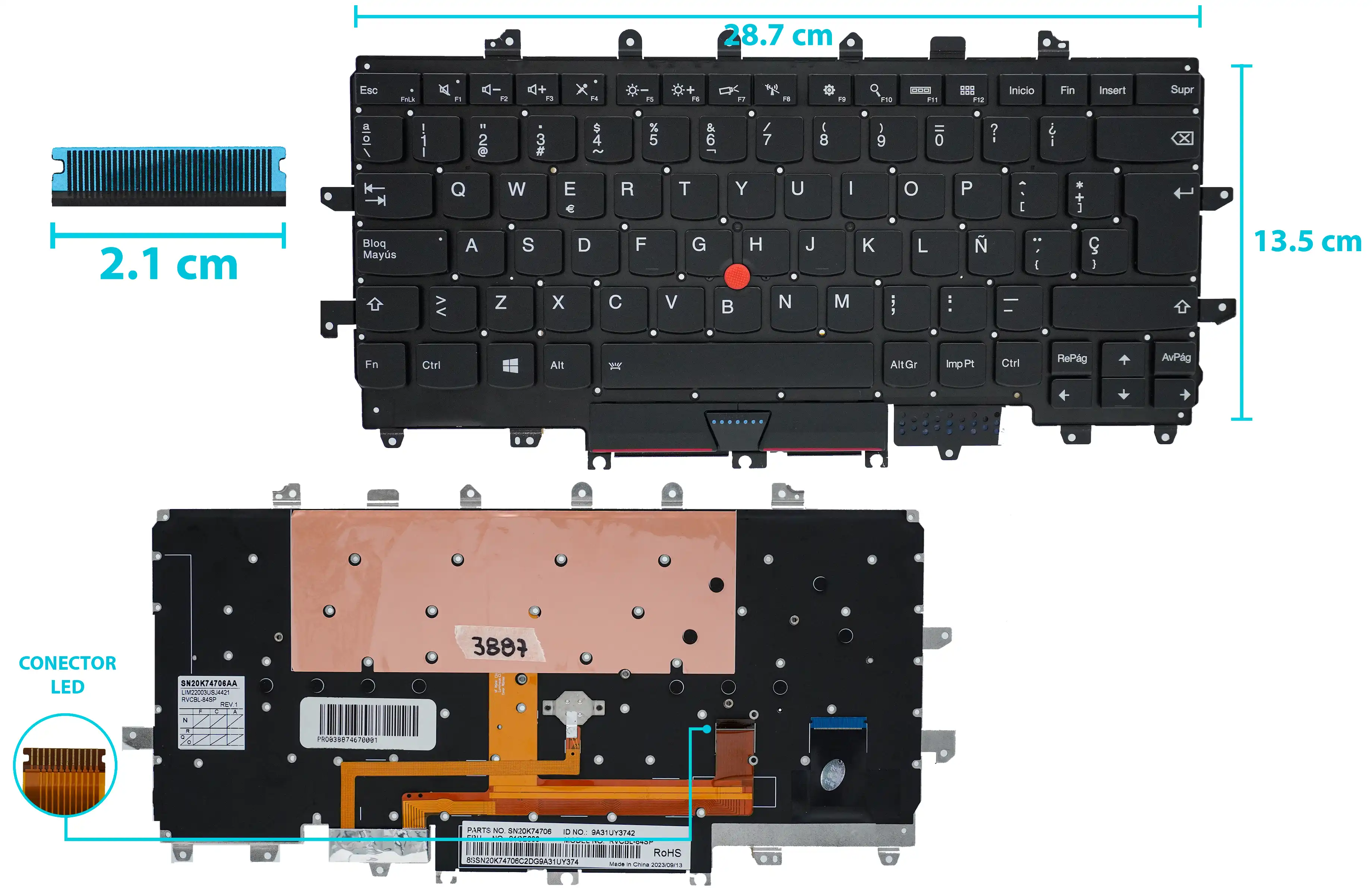 TECLADO LENOVO THINKPAD CARBON X1 2016 Gen 2 SP