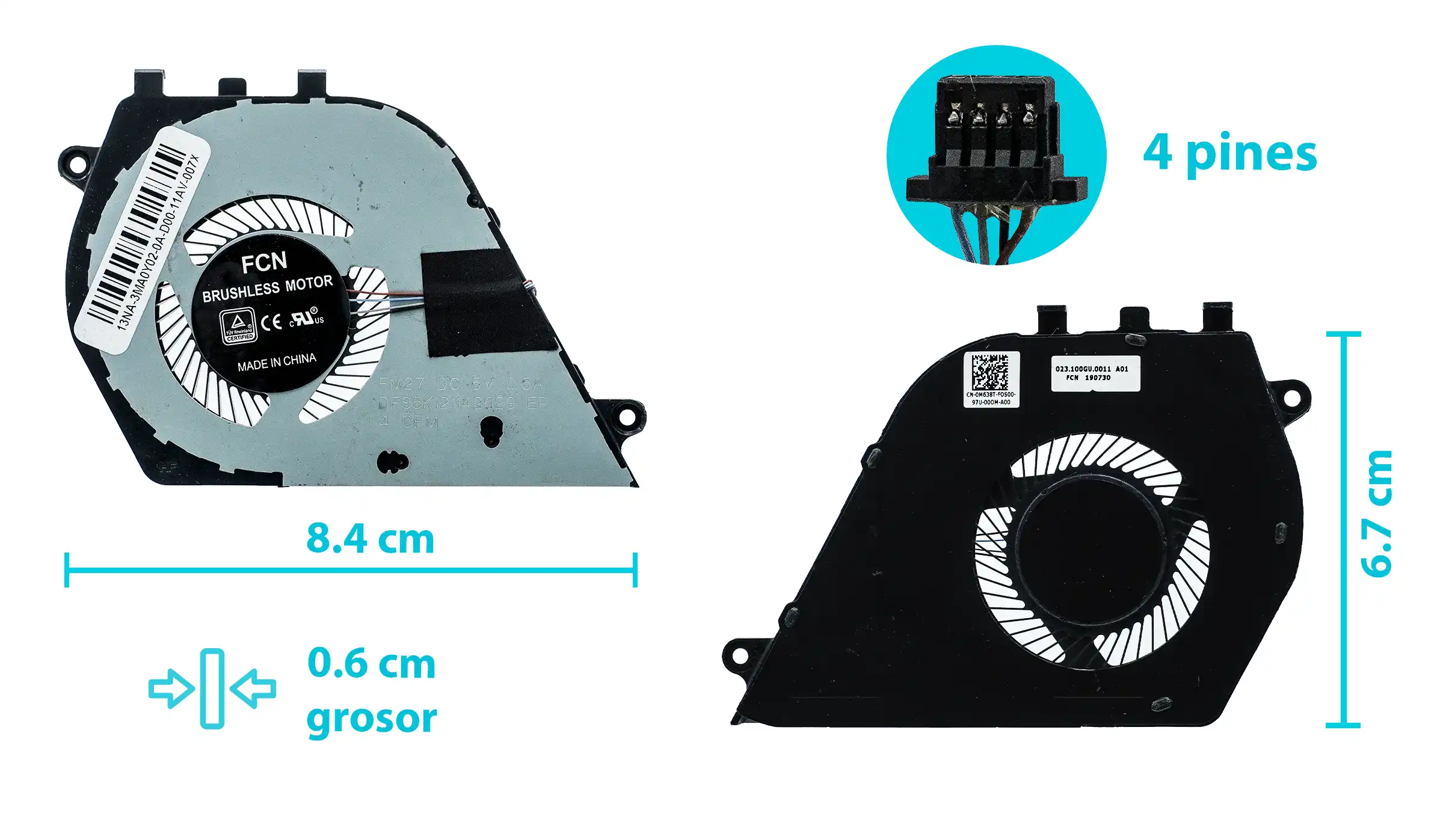 COOLER DELL INSPIRON 7570 7573 7580 (4 LINES)